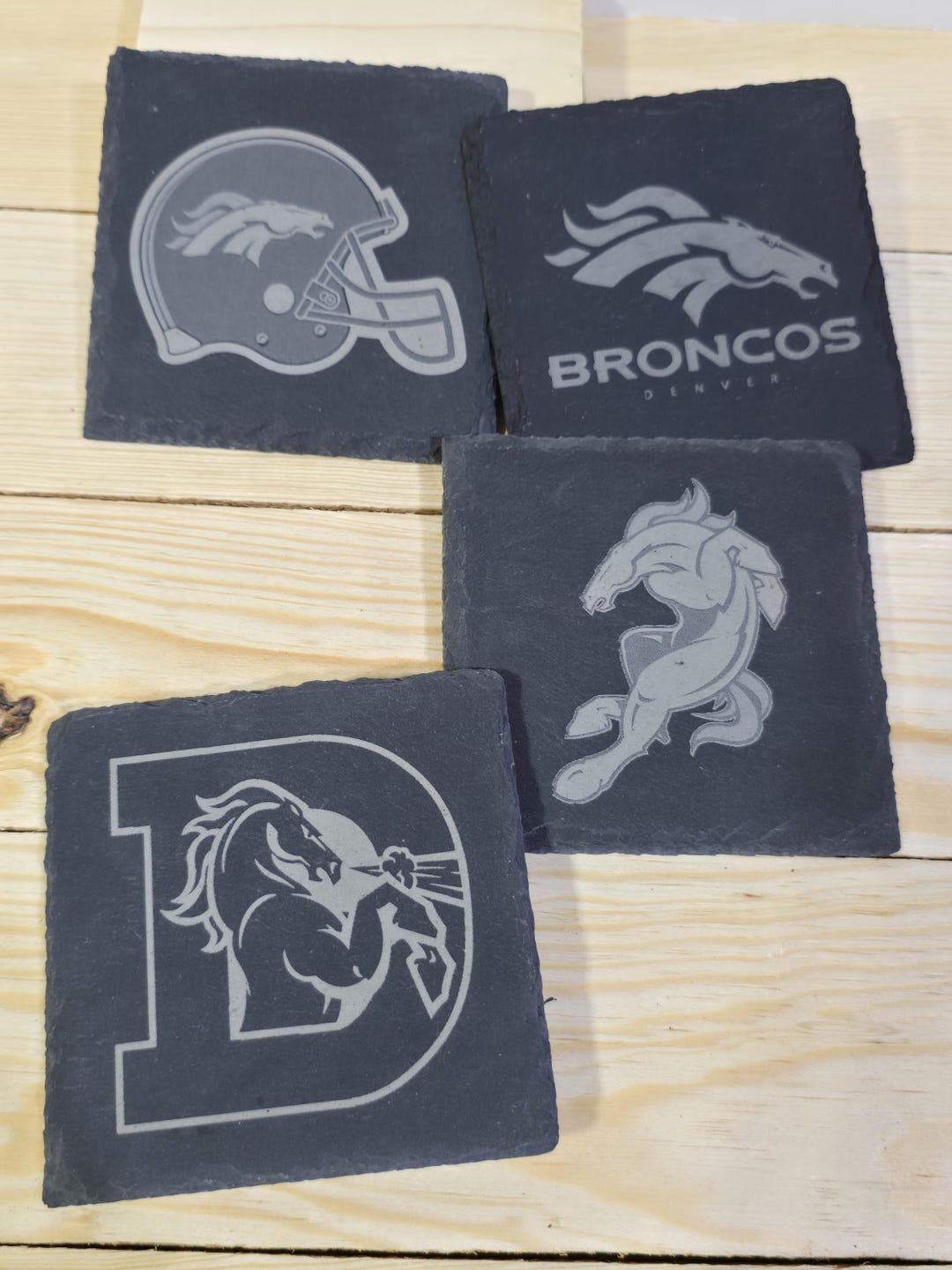 Broncos Slate Coasters - Etsy