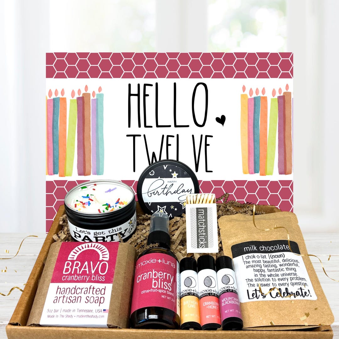 Personalized 12th Birthday Spa Gift Box for Tween Girls: 8-piece ...
