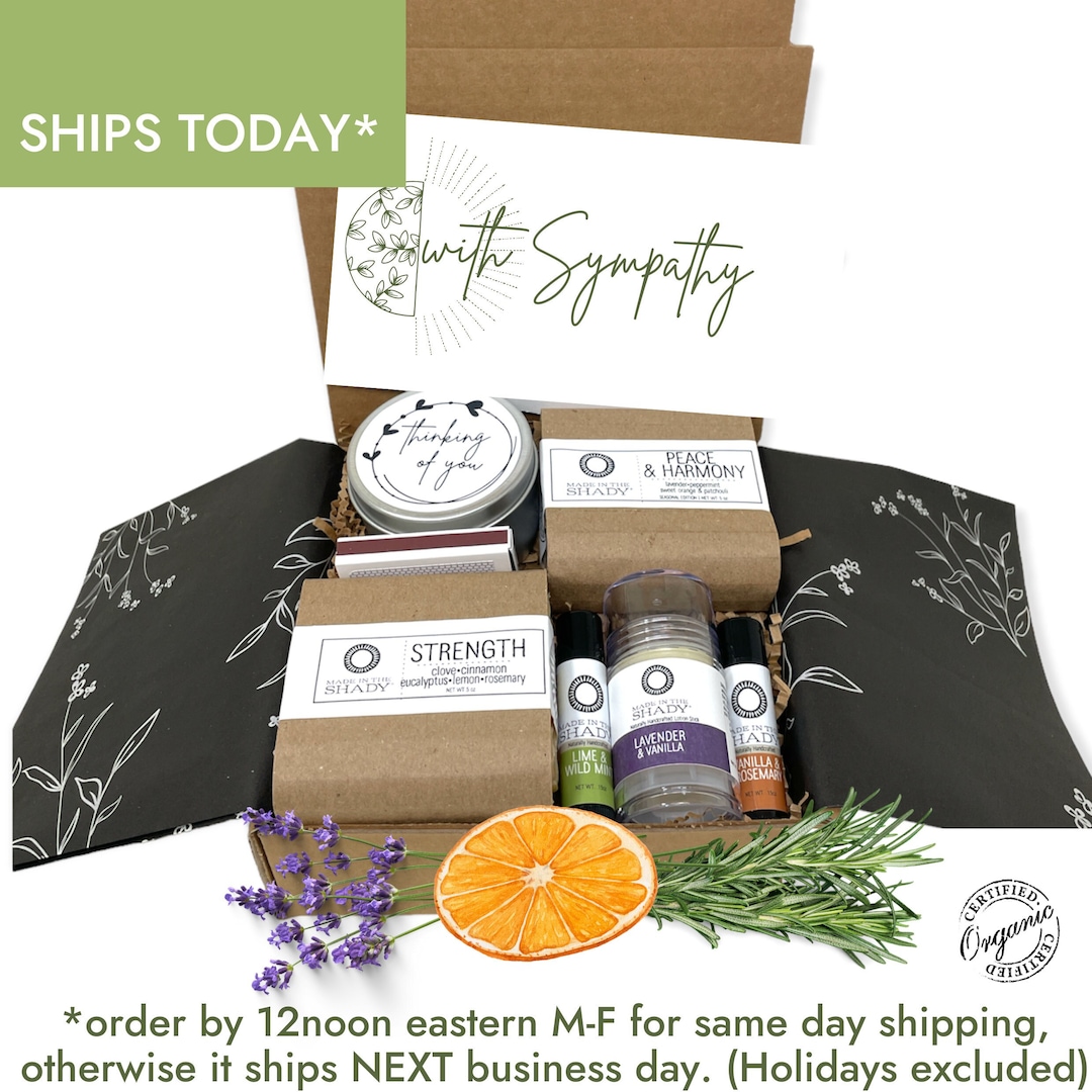Sympathy Grief Care Gift Package - Organic Soap, Natural Soy Candle ...