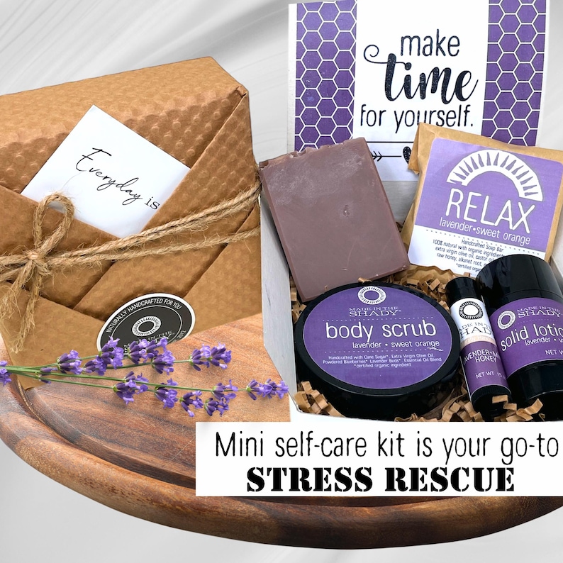 Organic Mini Spa Kit: 4-piece Self-care Set for Stress Relief ...