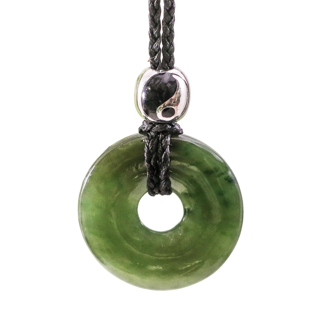 Nephrite Jade Donut Disc Necklace - Etsy