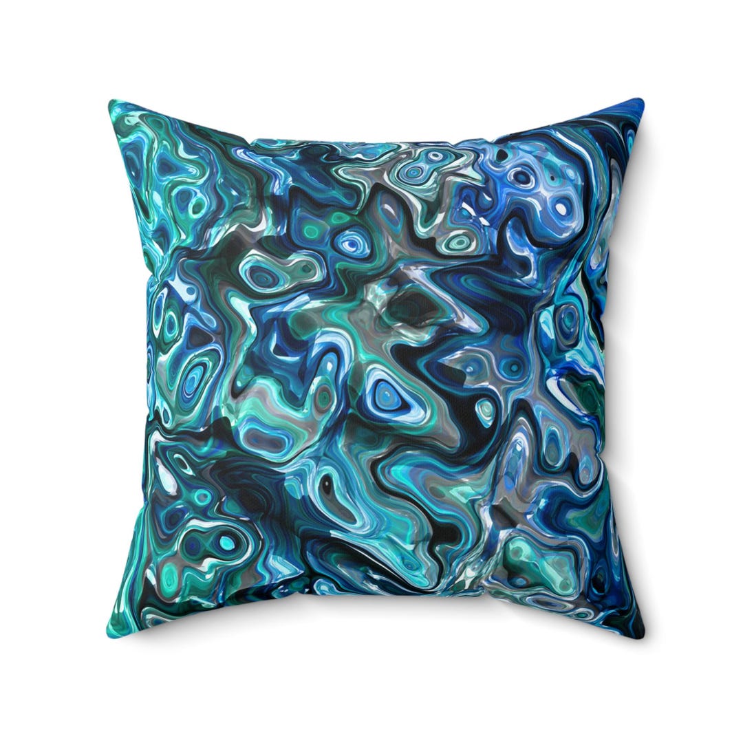 New Zealand Paua Abalone Shell Inspired Design, Spun Polyester Pillow ...