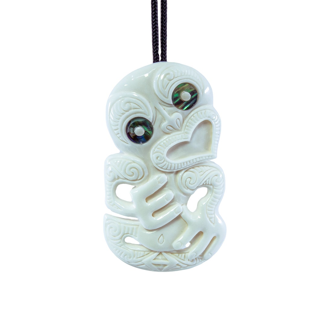 New Zealand Maori Inspired Hand Carved Bone Tiki Necklace - Etsy