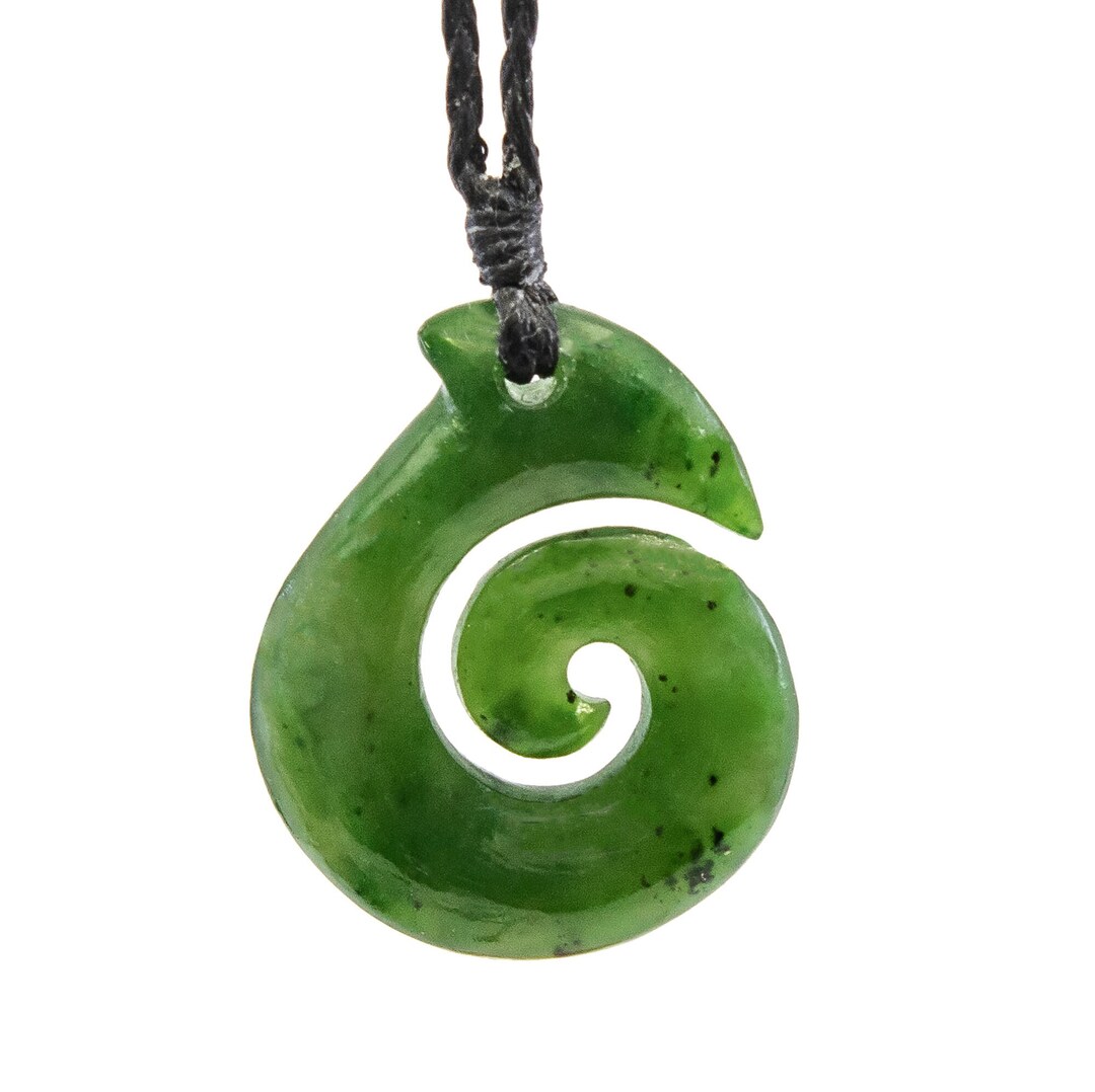 Maori Inspired Nephrite Jade Fish Hook Spiral - Etsy