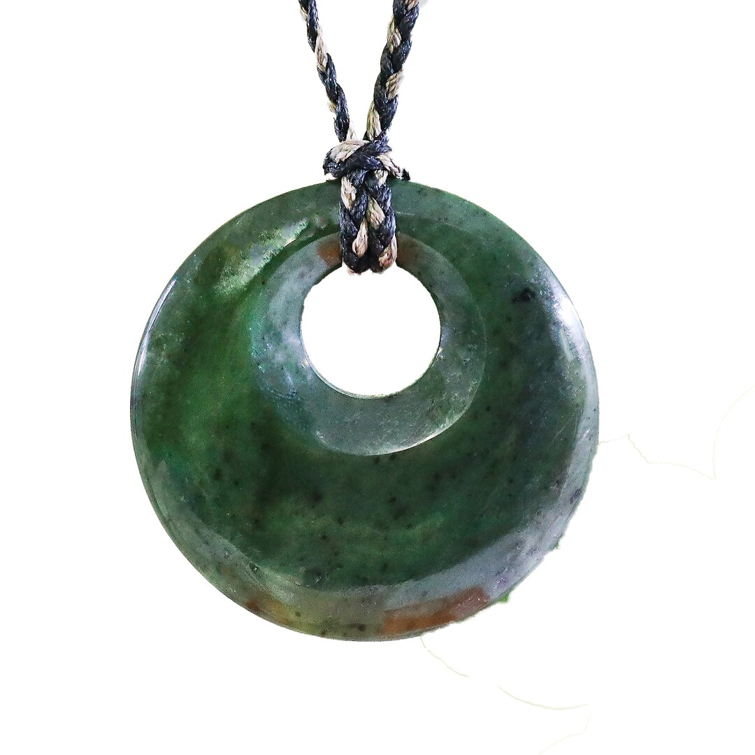 Nephrite Jade Donut Disc Strength Necklace - Large - Etsy UK