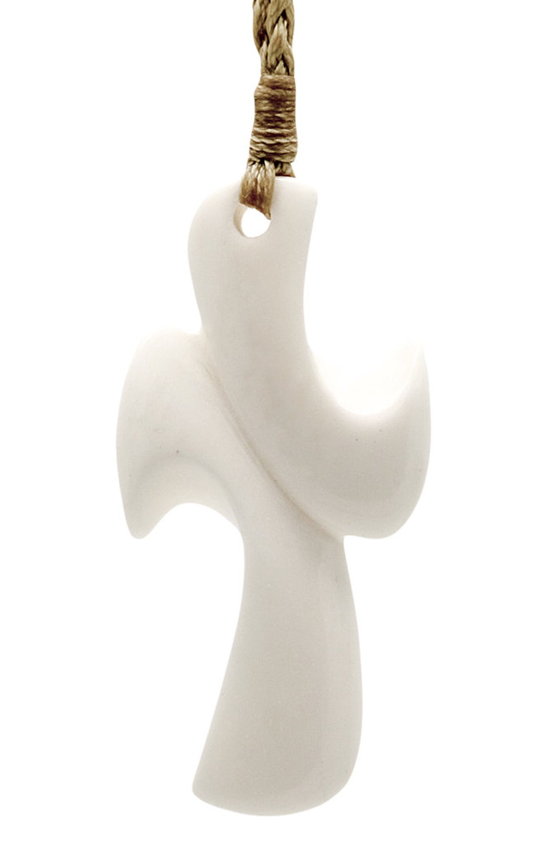 Hand Carved Solid Bone Cross Necklace - Etsy