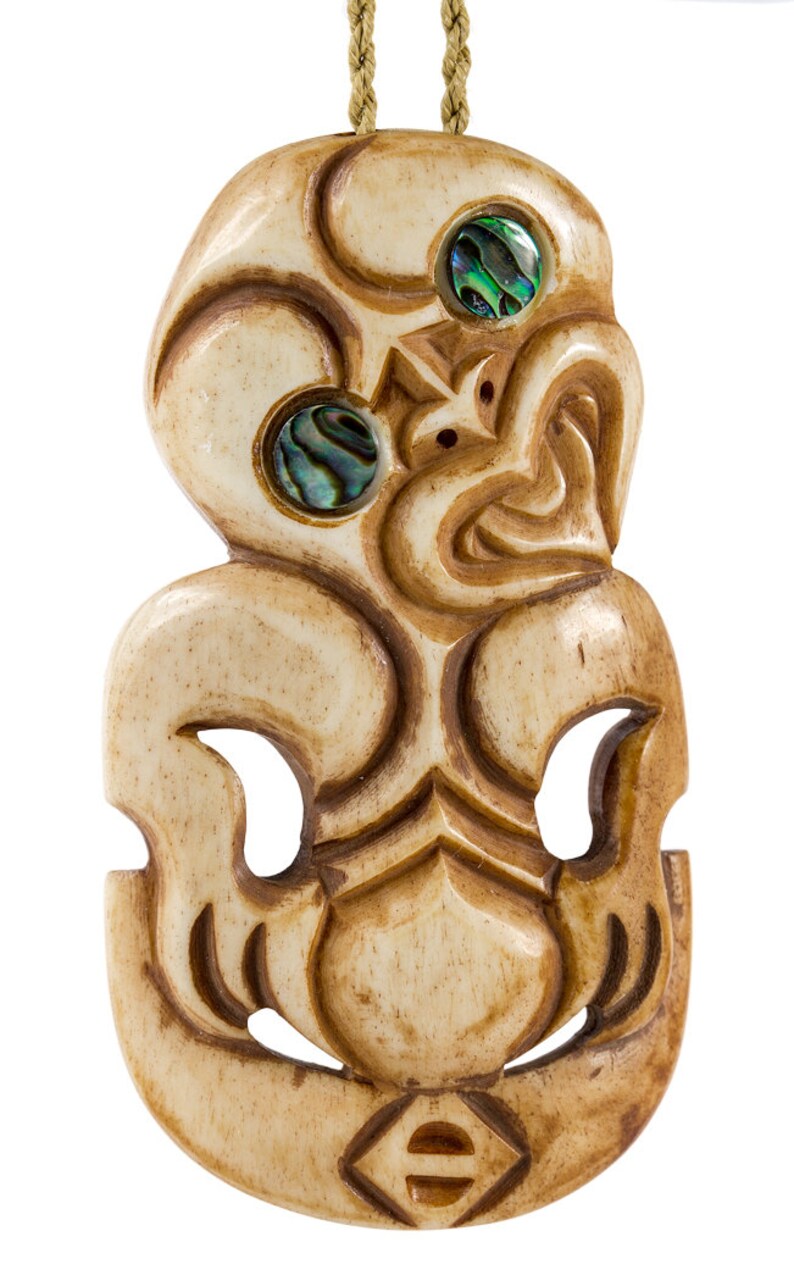 New Zealand Maori Inspired Aged Bone Tiki Necklace | Etsy