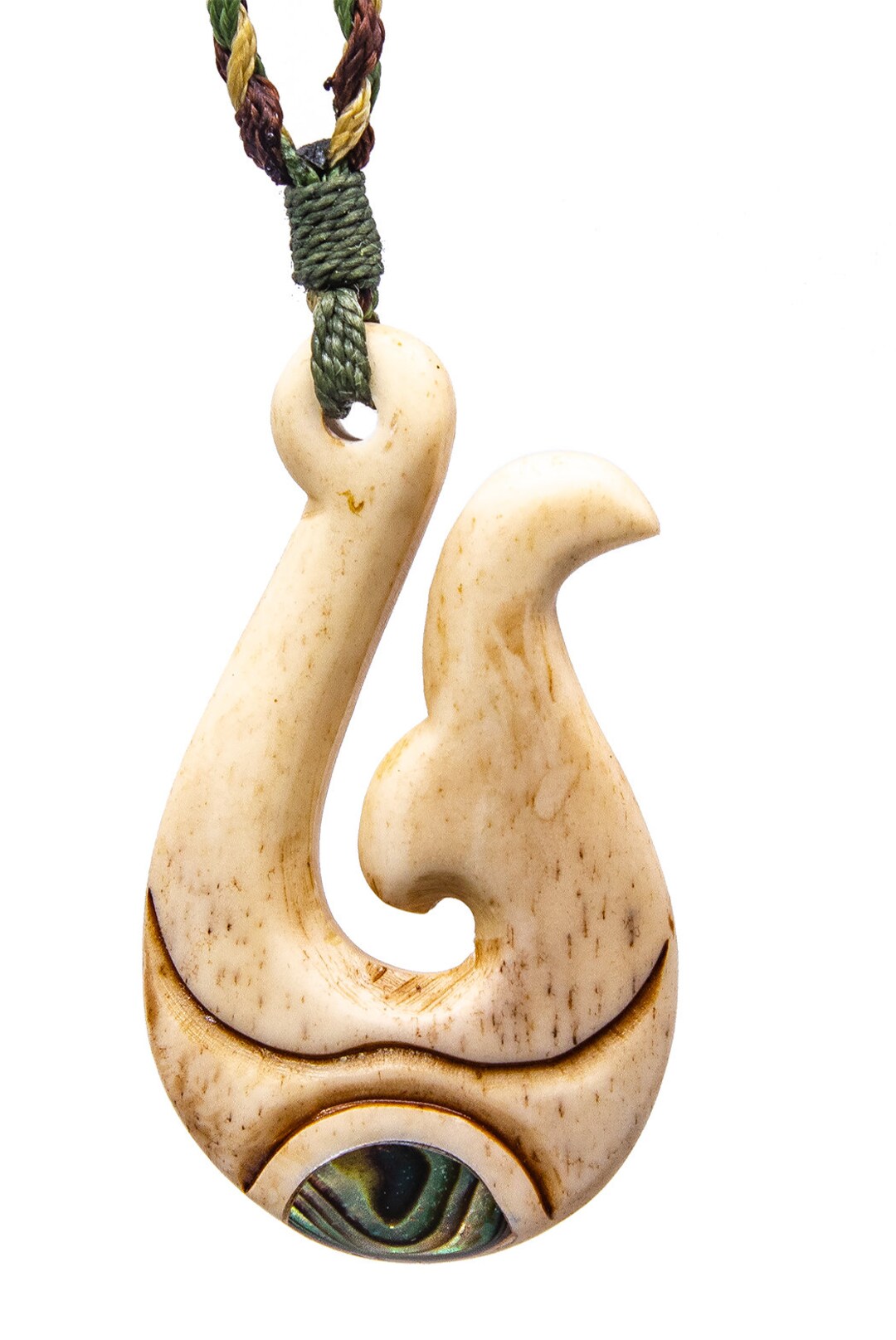 Aged Bone Fish Hook Whale Tail With New Zealand Paua Shell Inlay - Etsy