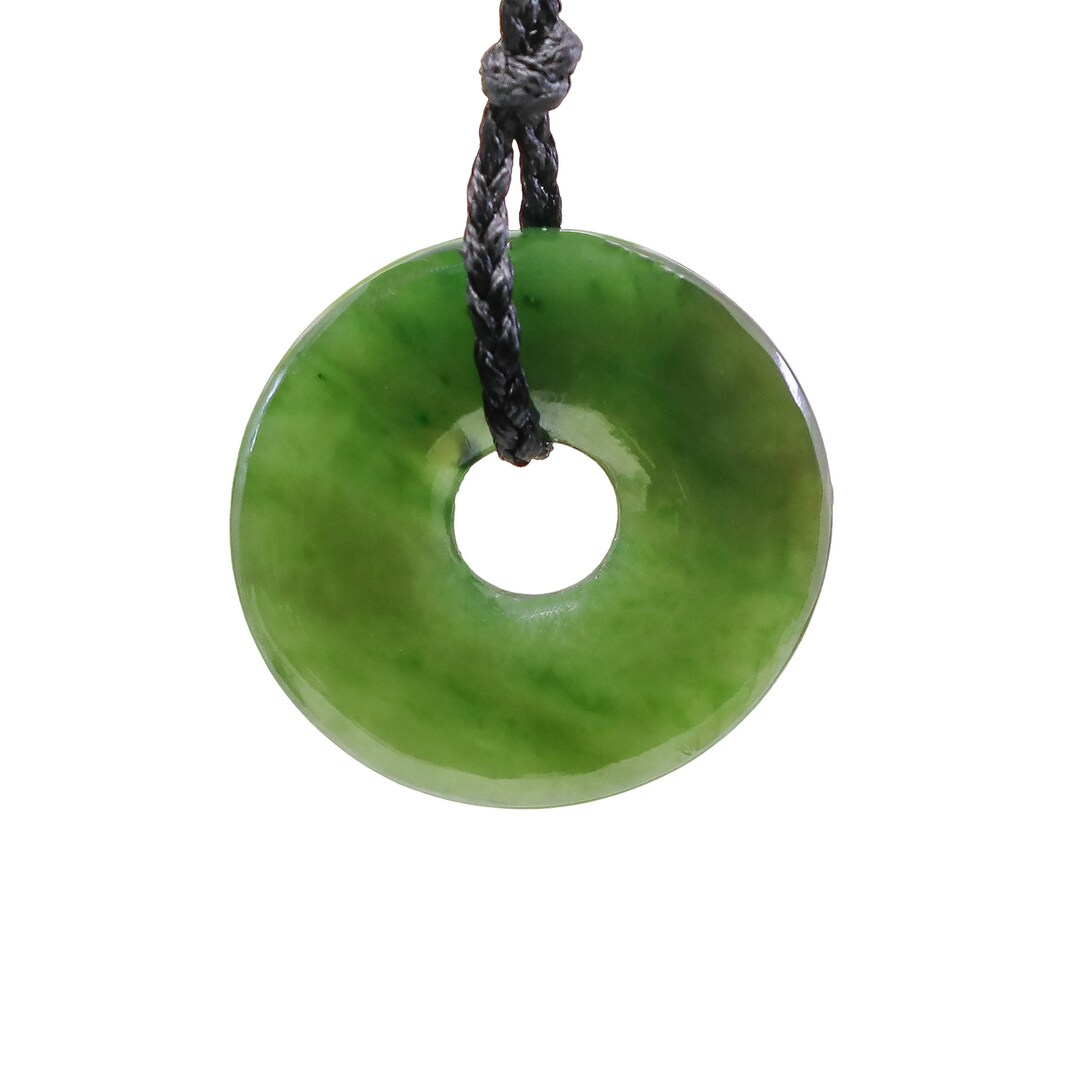 Nephrite Jade Donut Disc Necklace - Etsy