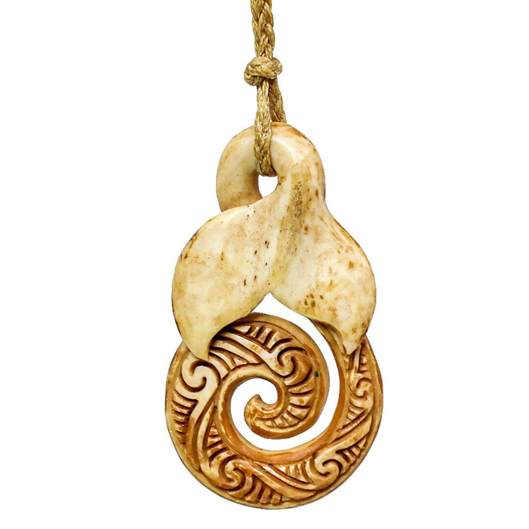 Hand Carved Bone Infinity Spiral With Stylized Whale Tail - Etsy