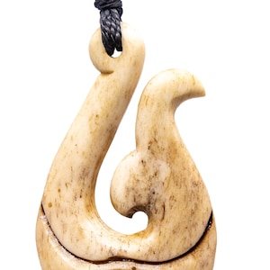 Aged Bone Fish Hook Whale Tail With New Zealand Paua Shell Inlay - Etsy