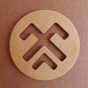 Jumis Sign, Wooden Coaster, Latvian Ethnic Symbol, Polished and ...