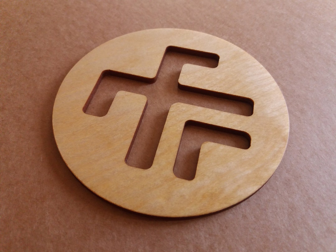 Jumis Sign Wooden Coaster Latvian Ethnic Symbol Polished - Etsy