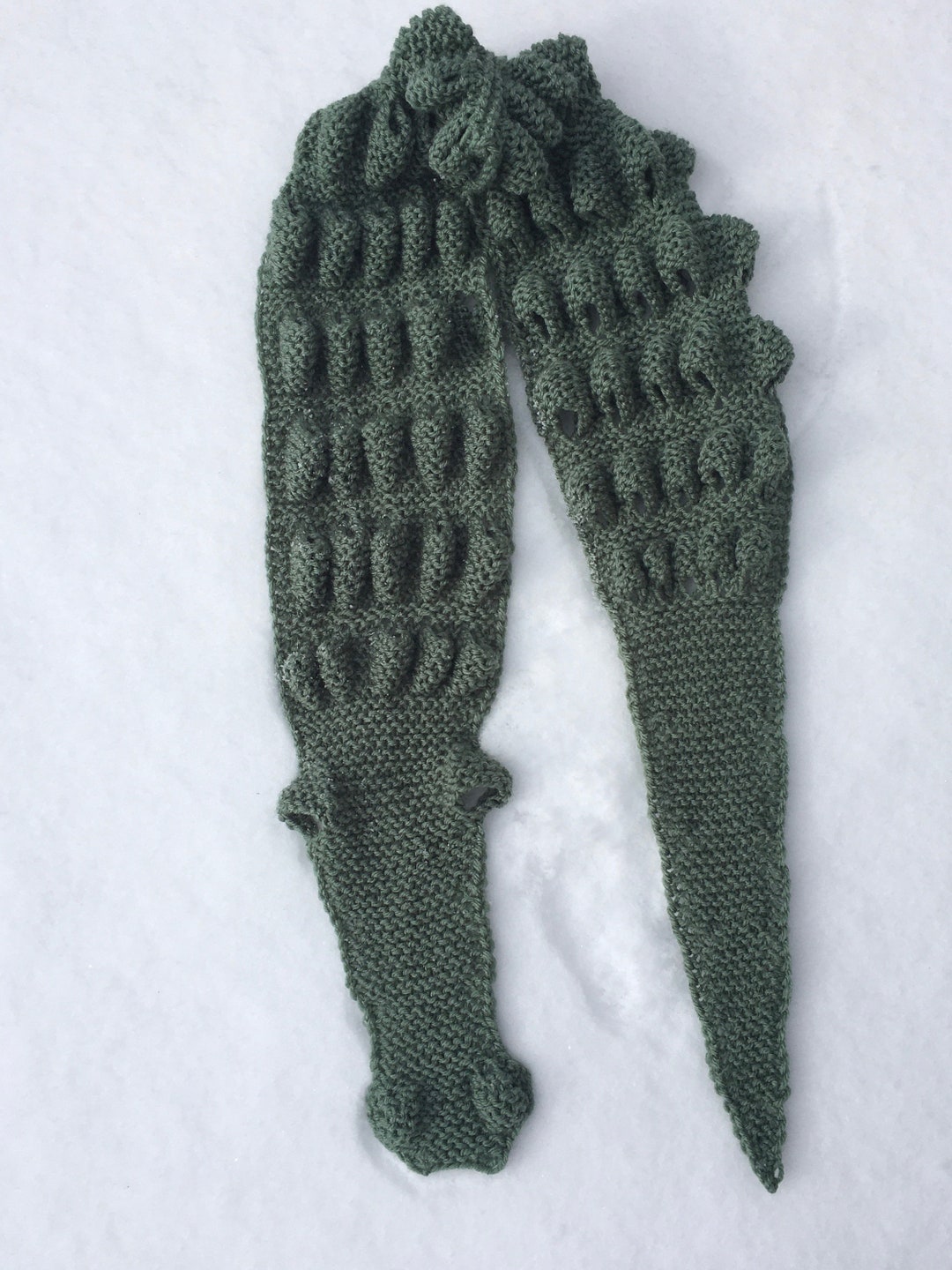 Hand Knitted Crocodile/alligator Scarf - Etsy