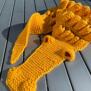 Yellow Hand Knitted Crocodile/alligator Scarf - Etsy