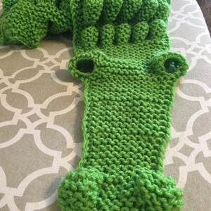Hand Knitted Crocodile/alligator Scarf - Etsy