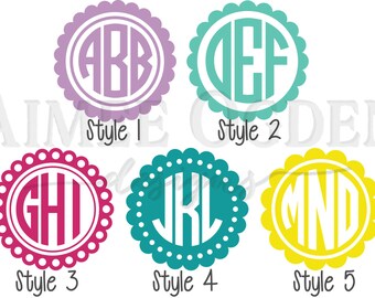 Circle Monogram Car | Etsy