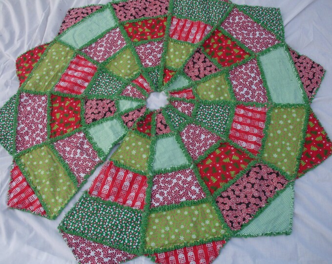 Rag Quilt Christmas Tree Skirt - Etsy