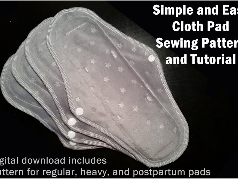 Simple & Easy Cloth Pad PDF Sewing Pattern/tutorial 3 Sizes Regular ...