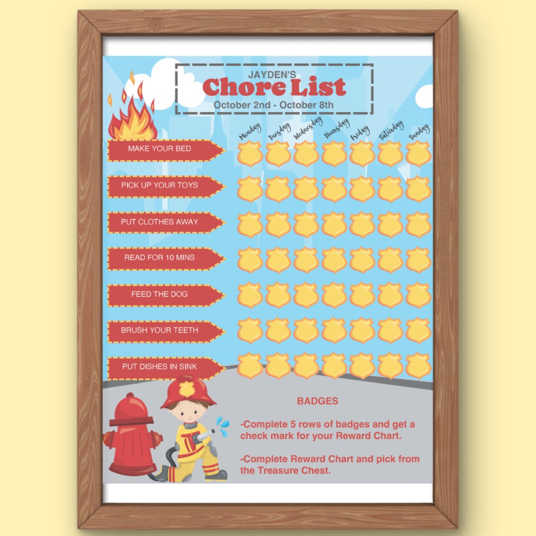 Printable Chore Chart Behavior Chart Editable PDF - Etsy