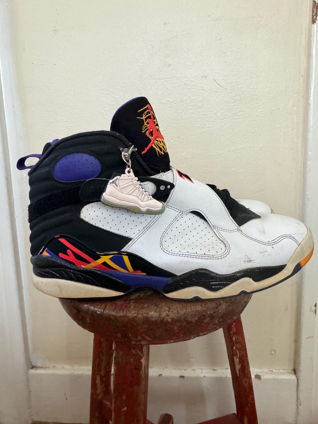 Nike Air Jordan 8 Vill Retro 3 Peat 2015 White Purple Size 13 - Etsy