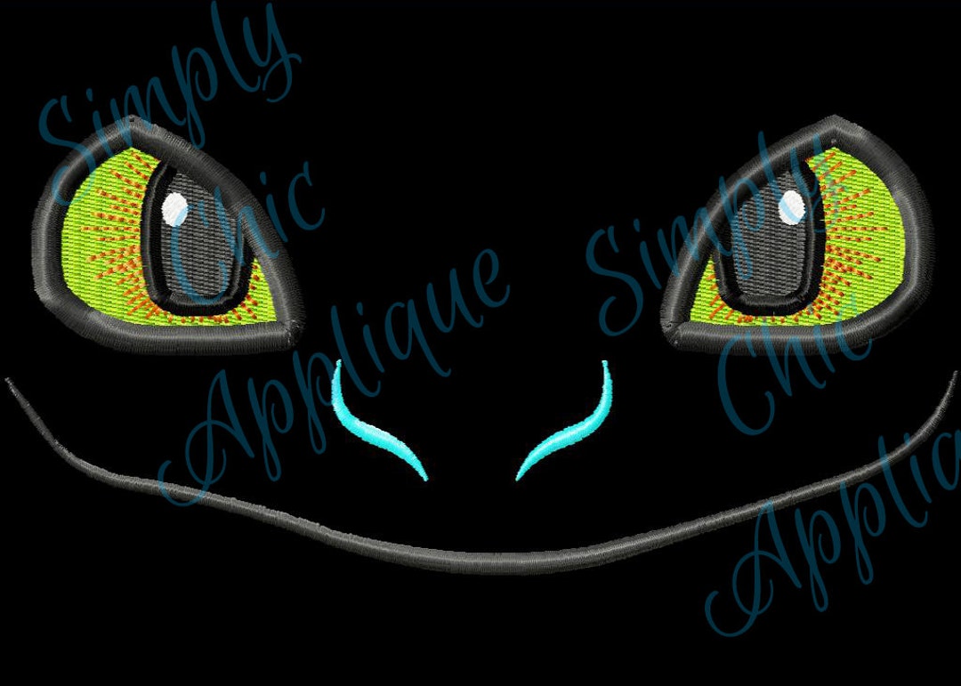 Instant Download Toothless Inspired Dragon Face Applique & Fill ...