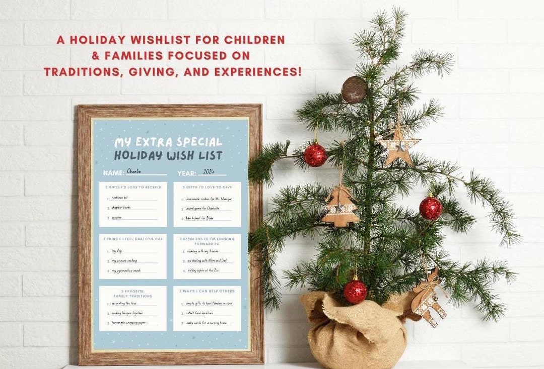 Printable Holiday Wish List Kids Cultivate Gratitude Experiences Santa ...