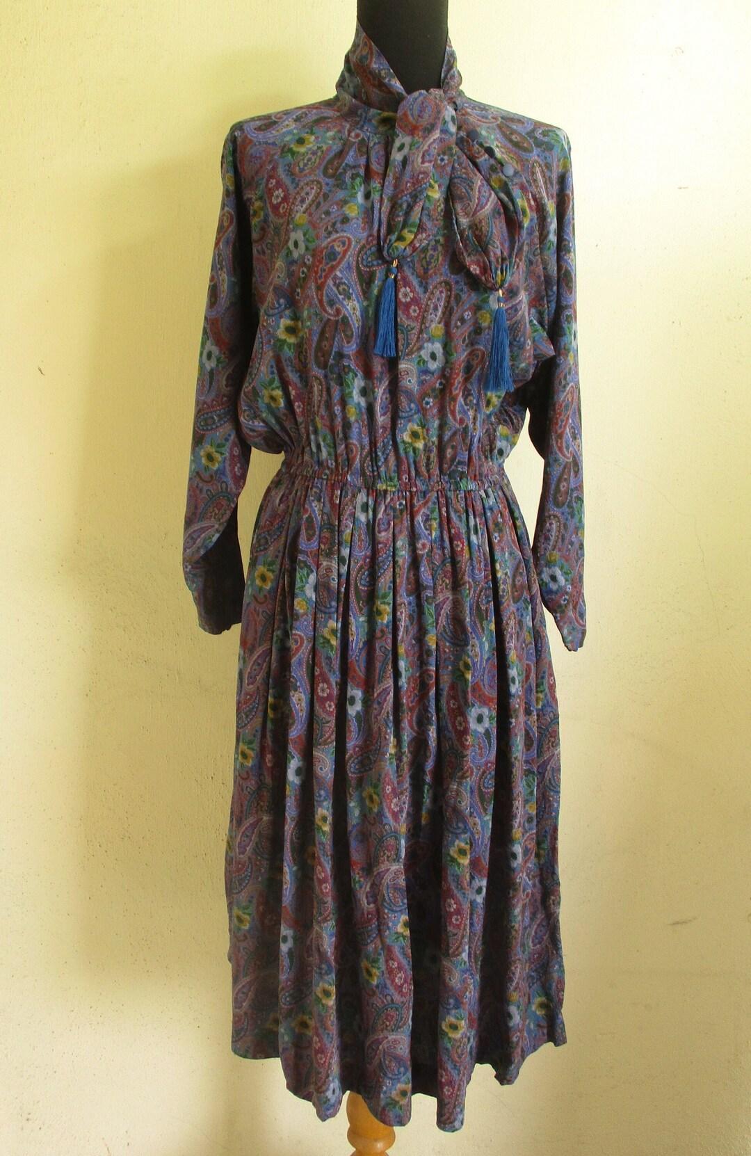 Vintage 80s Christian Aujard Pret A Porter Paisley Multicolor Jacquard ...