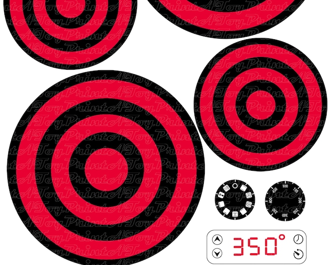 Digital-printatoy Red Hot Electric Range Printable Stovetop Burners ...