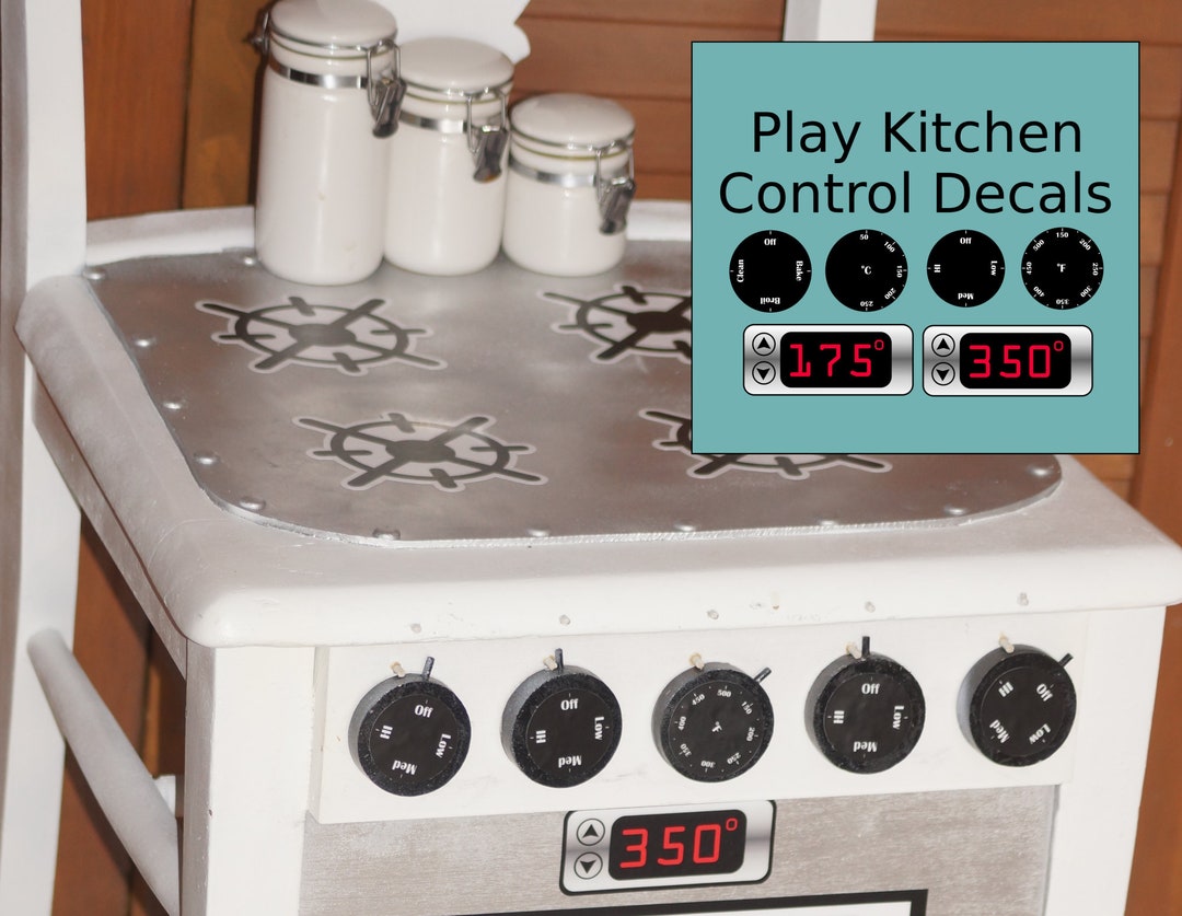 Oven Display and Control Dial Dramatic Play Kitchen Decals. Stove Knob ...