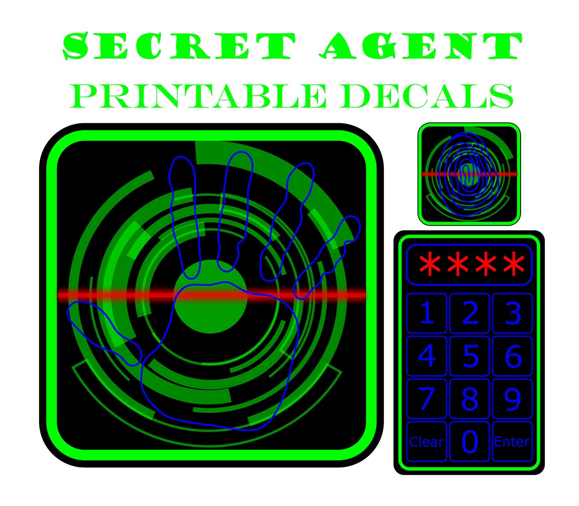 Printable Hand & Thumb Scanner Decals | Spy and Superhero Playhouse ...