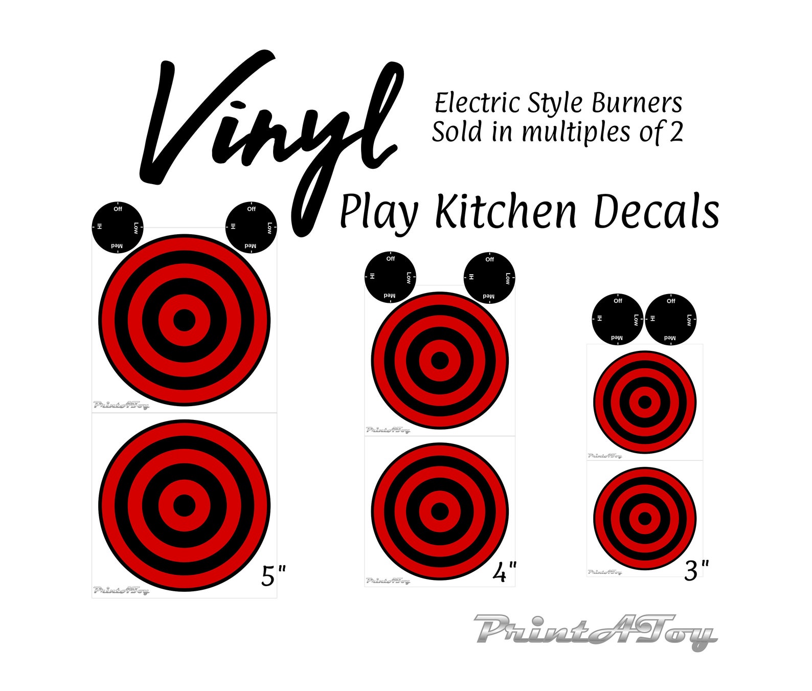 VINYL Printatoy Stove Dramatic Play Kitchen Decals. Electric - Etsy