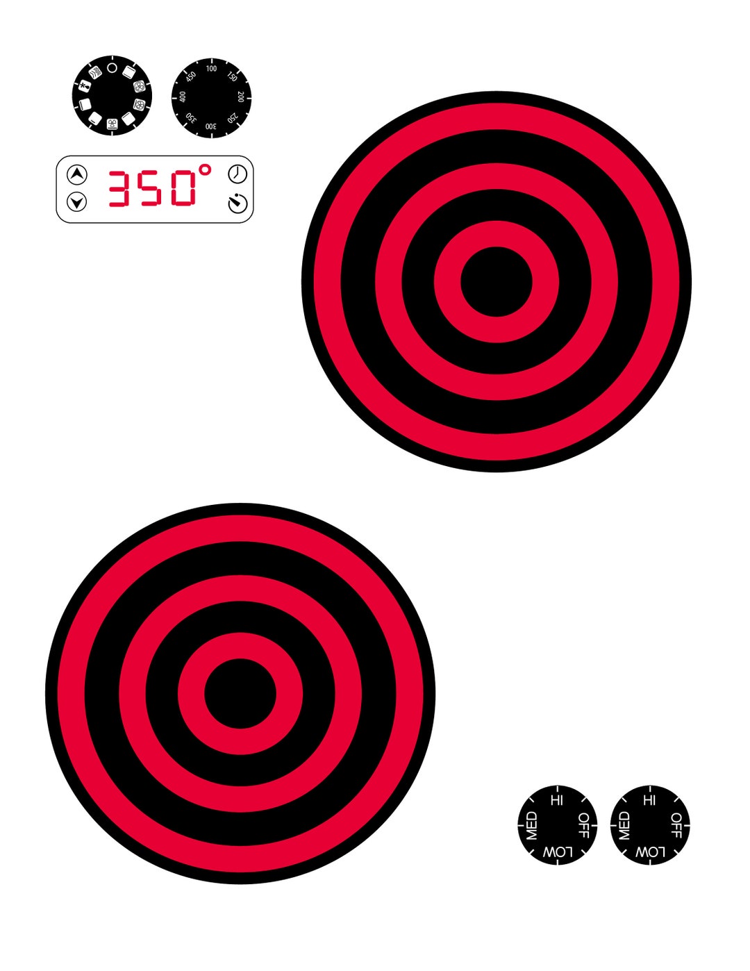 DIGITAL DOWNLOAD Printatoy Stove/range Printable Decals for DIY ...