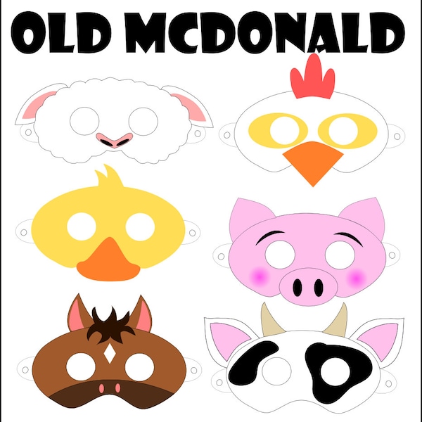 Farm Animal Mask - Etsy