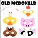 DIGITAL DOWNLOAD Old Mcdonald Farm Animal Masks. Barn Yard Friends ...