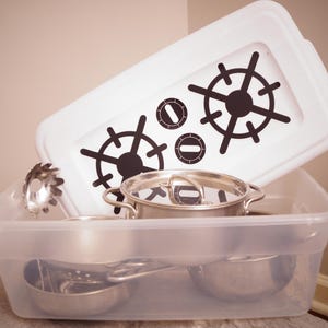 DIGITAL DOWNLOAD Printatoy Dramatic Play Kitchen Decal Set. Pretend Kid ...