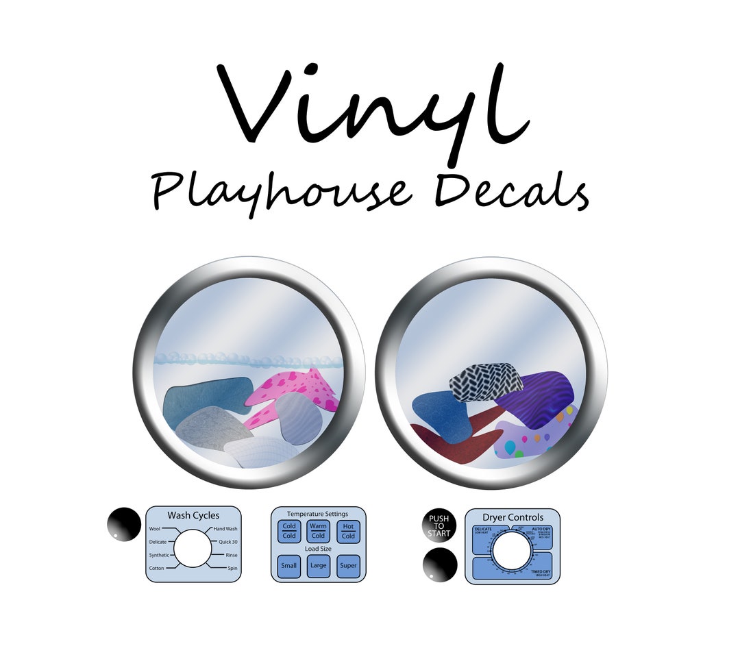 VINYL- Printatoy Washer/dryer Playhouse Decals. Laundry Dramatic Role ...