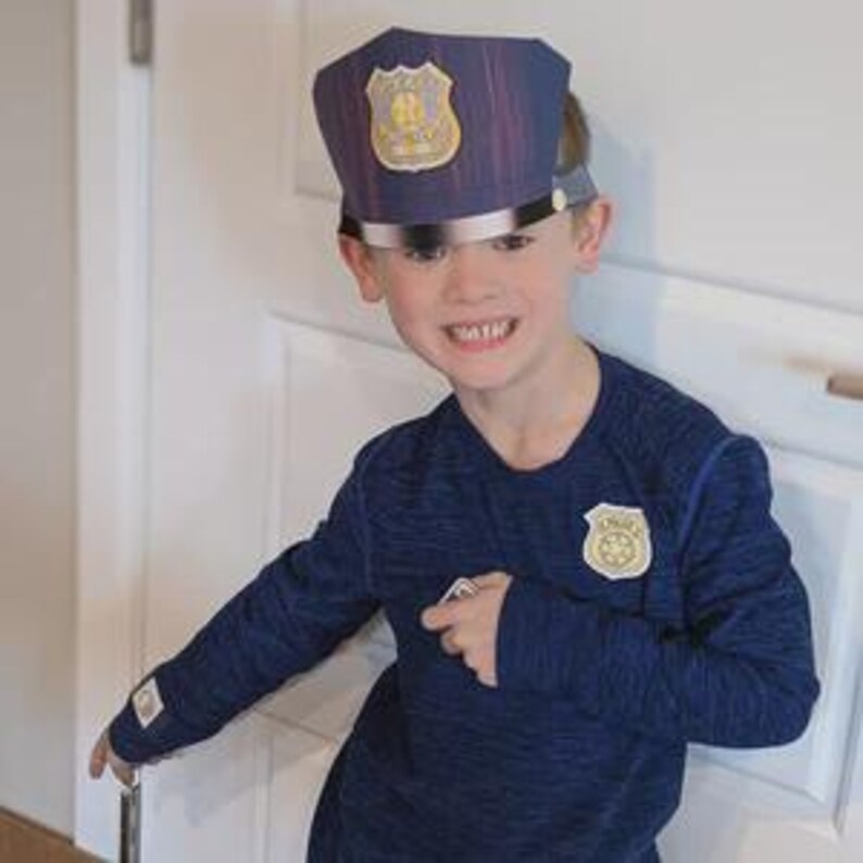 Printable Police Officer Hat – Community Helper Costume (PDF Pattern ...