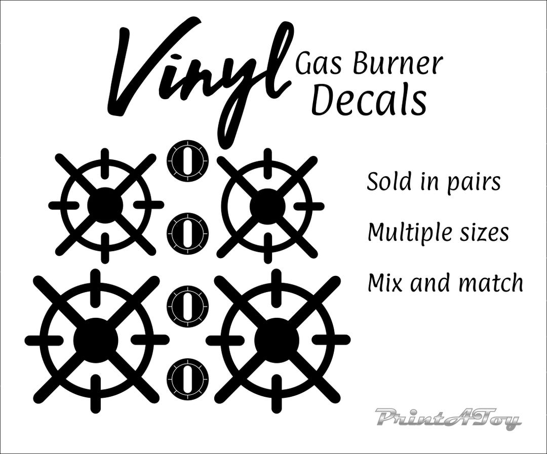 Gas Stove Top Play Kitchen Decals. Pretend Burner Stickers. (VINYL) - Etsy