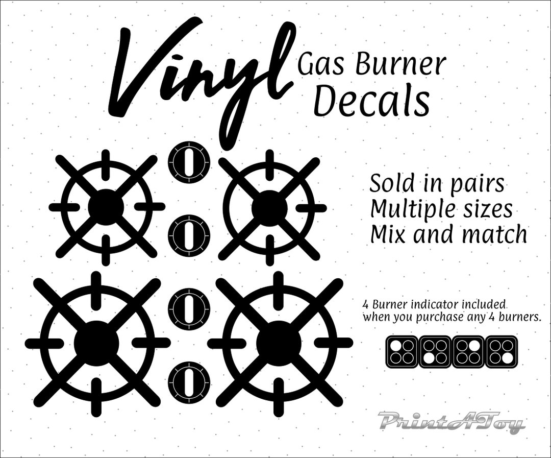 VINYL- Printatoy Gas Stove Top Dramatic Play Kitchen Decals. DIY Gas ...