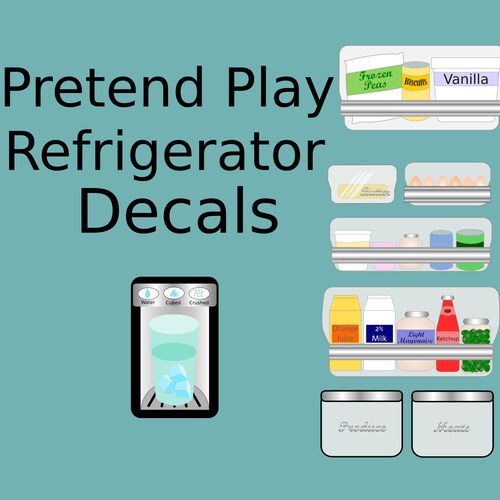 VINYL Refrigerator Dramatic Play Kitchen Decals. Ice Maker - Etsy