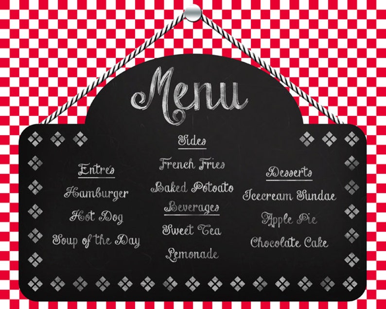 DIGITAL DOWNLOAD Restaurant Menu Board Printable Files - Etsy
