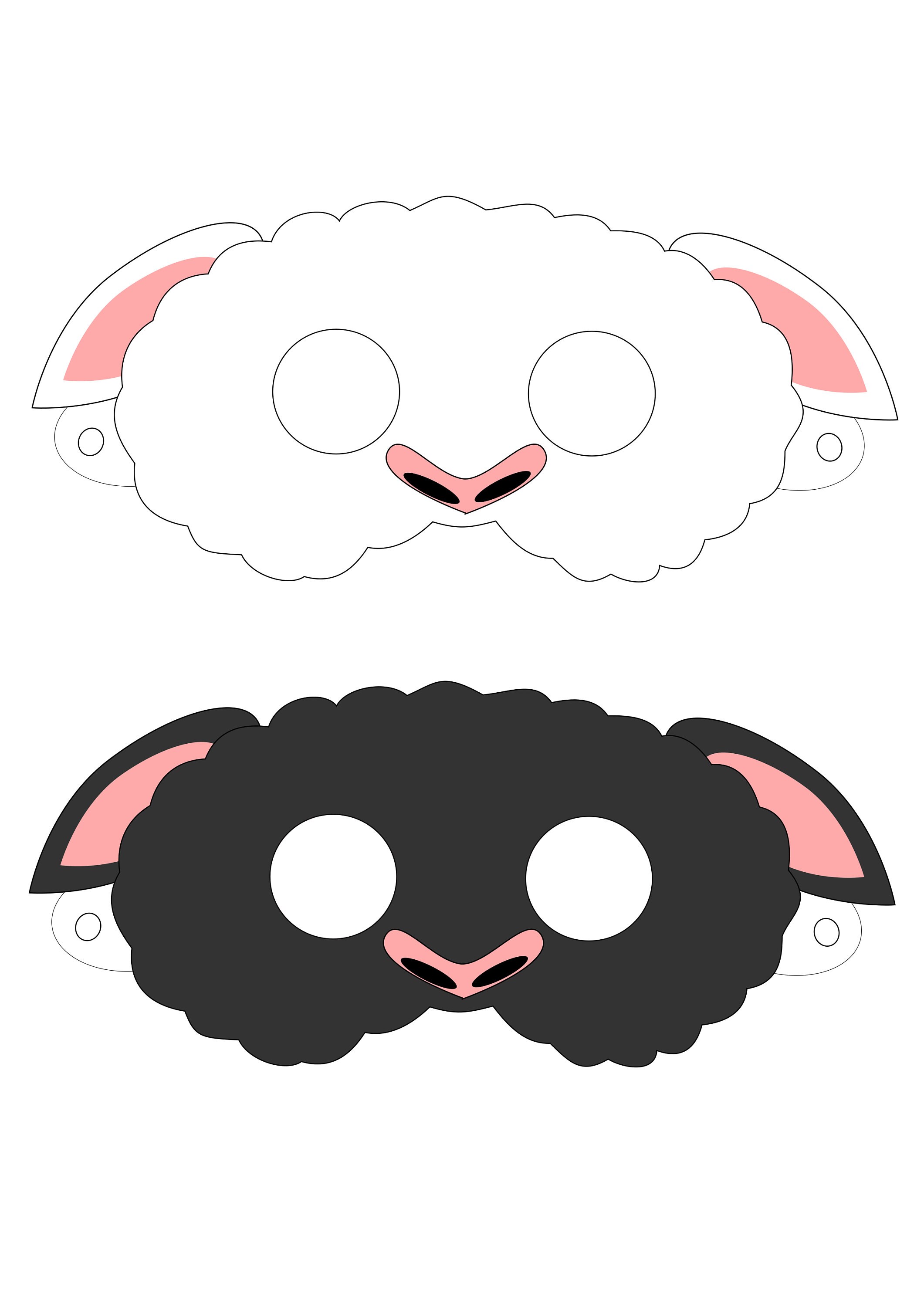 DIGITAL DOWNLOAD: Black Sheep/white Sheep Printable Masks/ Bo Peep/mary ...