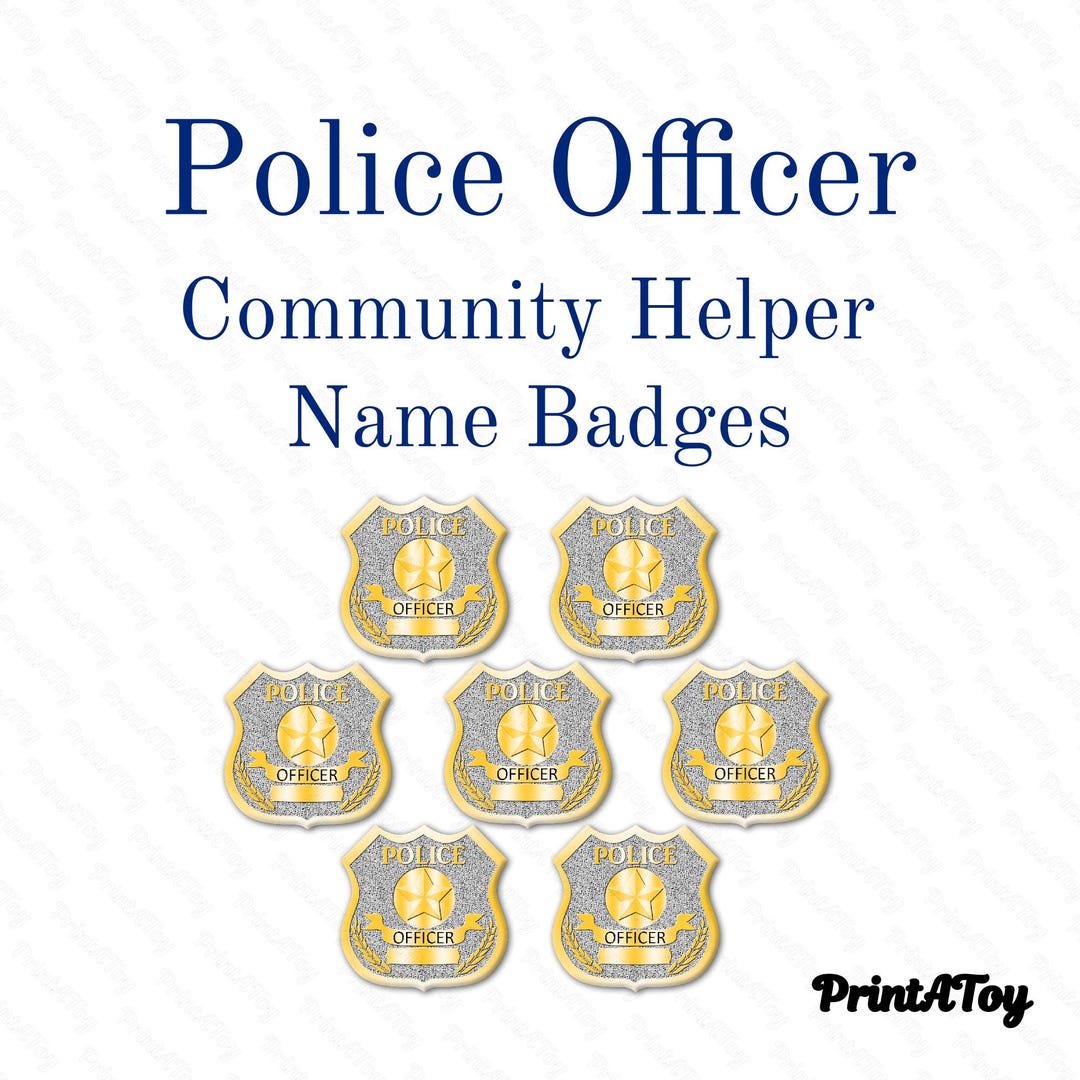 Printable Police Officer Badges | Dramatic Play Costume (PDF) - Etsy
