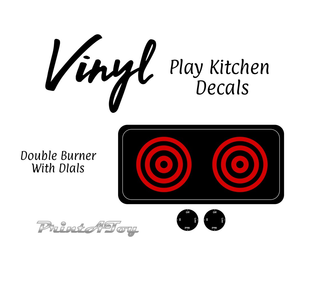 VINYL- Printatoy Electric Double Burner Stovetop Dramatic Play Kitchen ...
