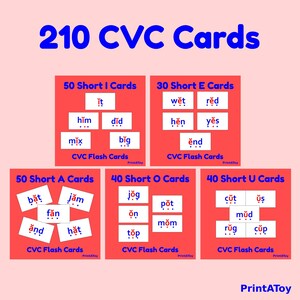 210 Decodable Short Vowel CVC Flash Cards | Orton-gillingham ...