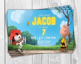 PEANUTS BIRTHDAY INVITATION | Charlie Brown Birthday Party Invitation ...