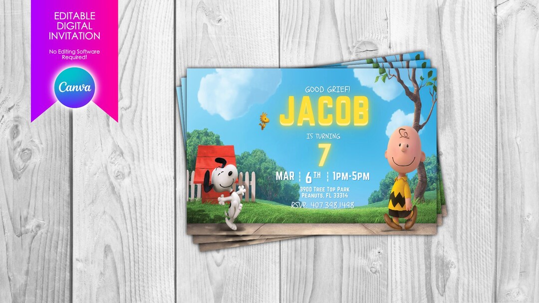 Peanuts Party, Peanuts Birthday Invitation - Etsy