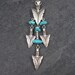 Long Vintage Sterling Turquoise Arrowhead Pendant - Etsy
