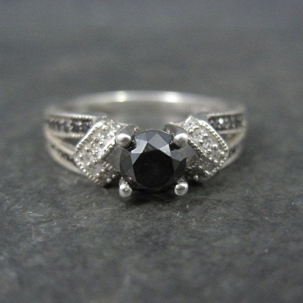 Black Diamond Engagement Ring - Etsy